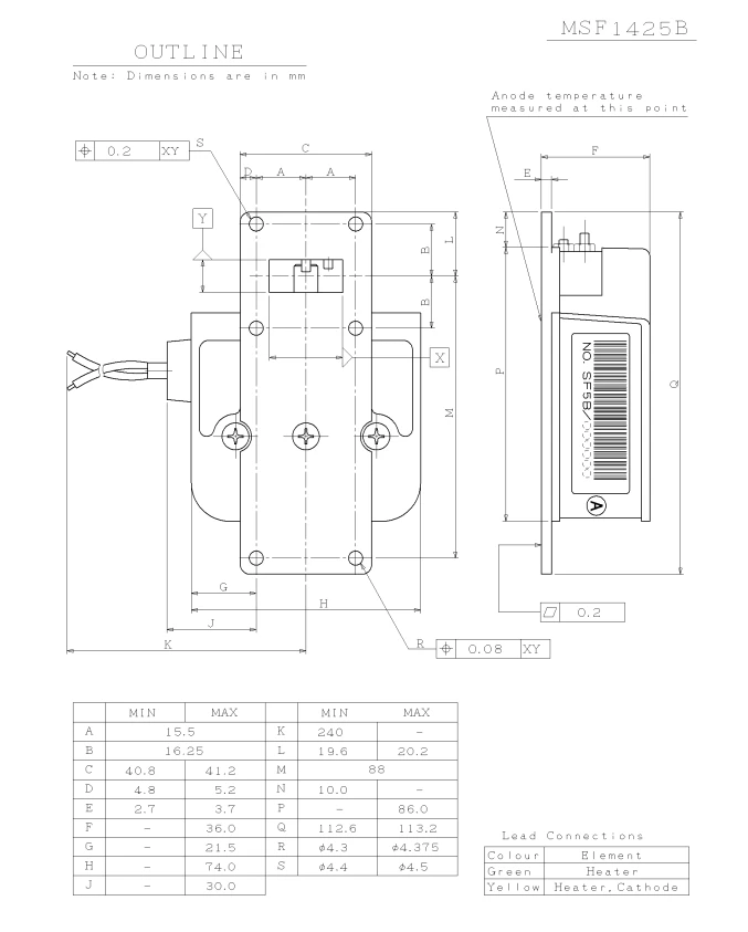 JRC Marine Radar X-Band Magnetron MSF1425B - 10.5 Kw Power
