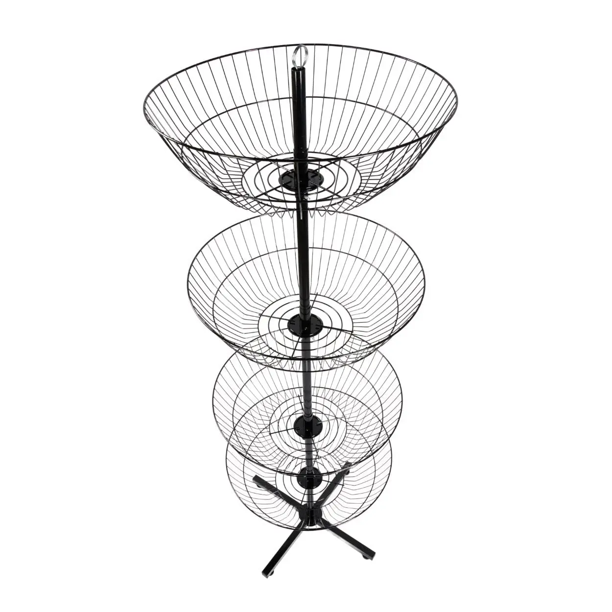 4-baskets Metal Wire Spinner Display Rack for Retail Stores