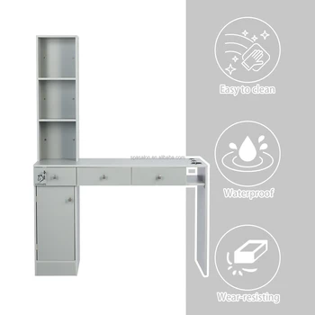 Profession Mirror Station For Beauty Salon Shop White Mirror Station ...