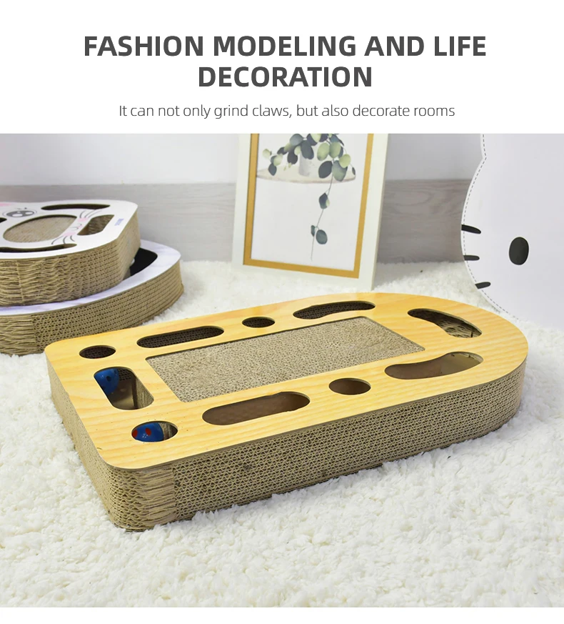 Large Sunflower Corrugated Cat Scratch Board Bell Cat Toy Cathole ...