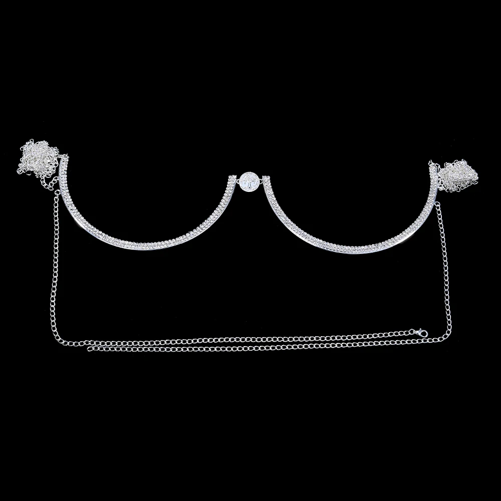 New Coin Chest Bracket Crystal Bra Chain For Women Shiny Underwear Body ...