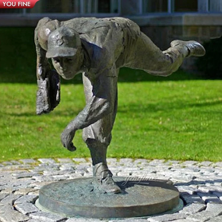 Outdoor Garden Life Size Superb Casting Bronze Baseball Pitcher Statue ...