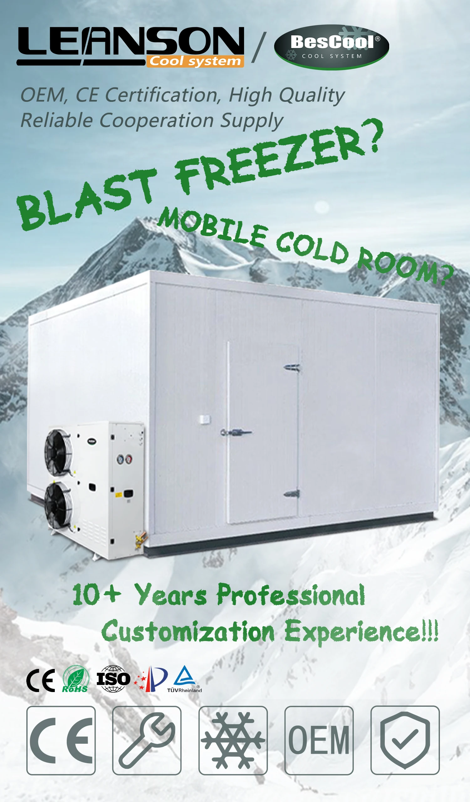 Cold Room Storage Cooling System Freezer Unit Walk in Cooler for Fruit ...