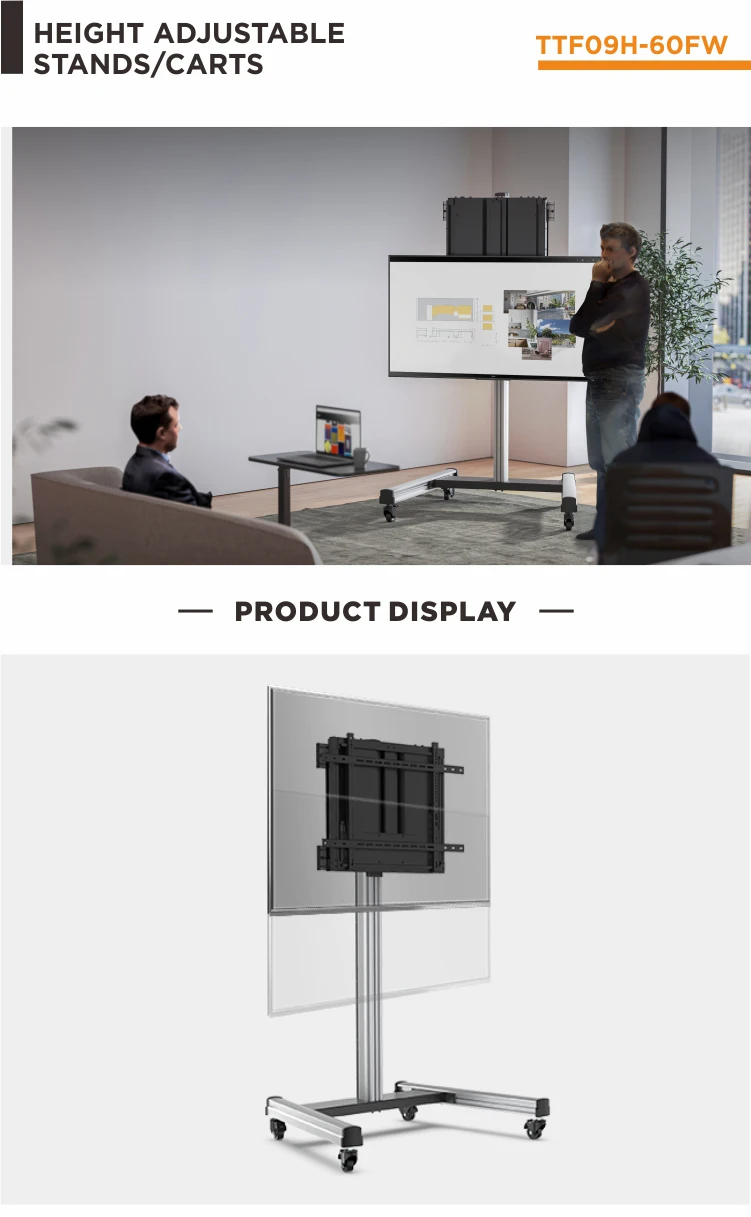Height Adjustable Carts for Interactive Whiteboard Mounting