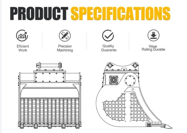 MONDE High Frequency Excavator Skeleton Screening Bucket