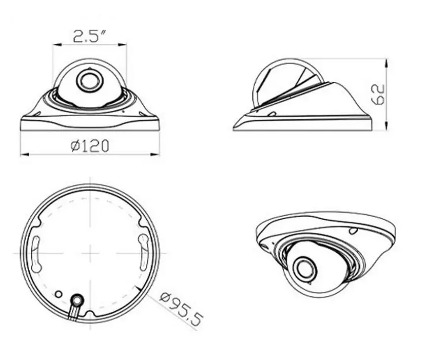 Security CCTV Small Dome IR LED Camera Housing Enclosure
