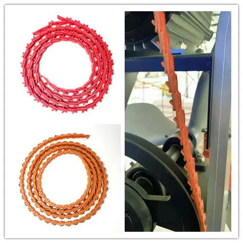 Z10/3L Twist V Orange Color Nut Pu Link Belt with Rivets