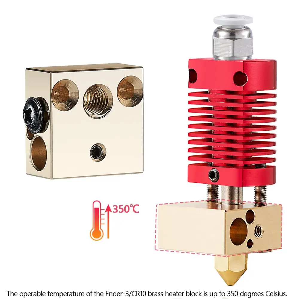 YouQi High Temp Brass Heater Block for MK8 Extruder Compatible with CR ...
