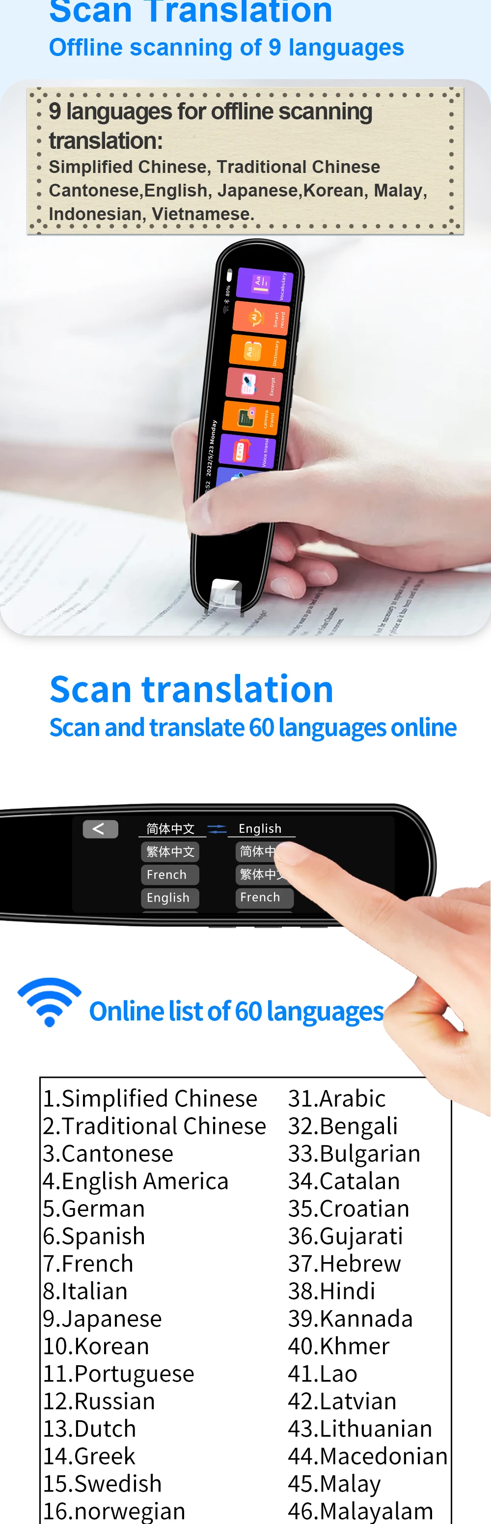 Arabic Ocr Scanner Smart Translator Pen English Voice Scanning Translation Pen Device 134 ...