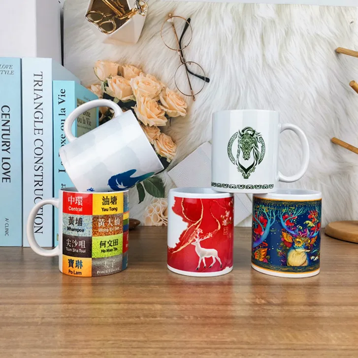 11oz Sublimation Coffee Mugs - Modern Ceramic Design