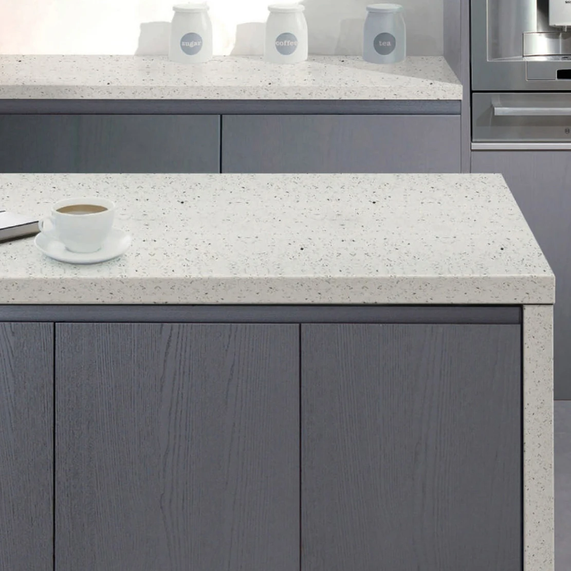 Artificial Prefabricated Synthetic Prefab White Granite Quartz Kitchen ...
