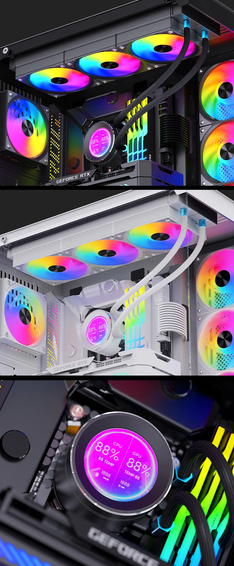 SNOWMAN Cpu Liquid Cooler with IPS LCD Temperature Display