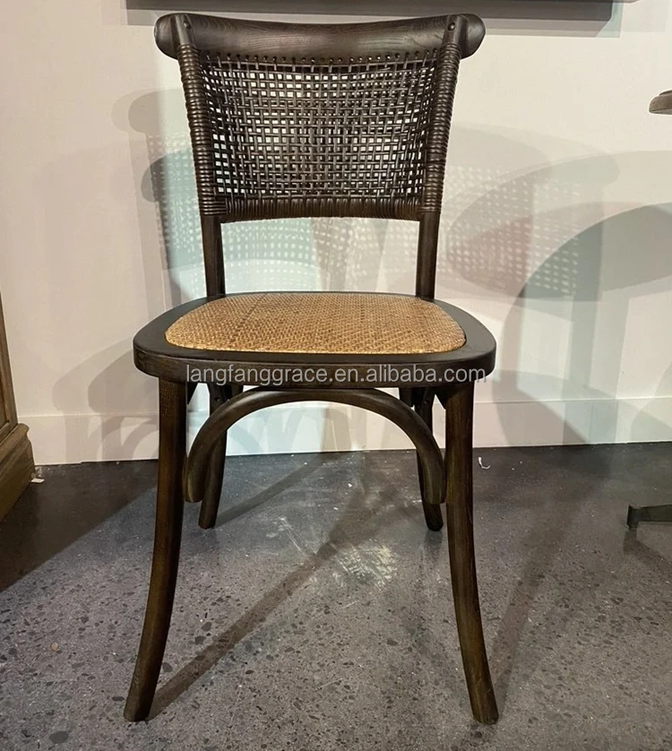 Vineyard Wood Cane Wicker Rattan Weave High Back Dining Chair for ...