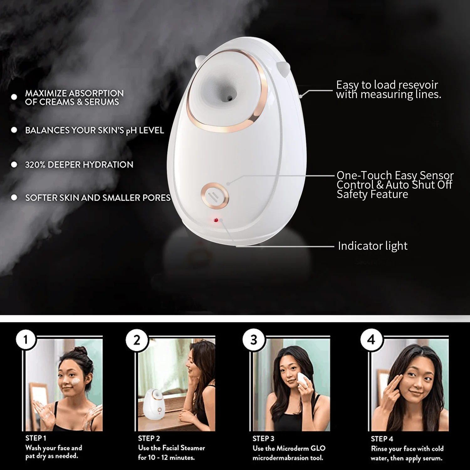 Nano Facial Steamer & Pore Cleaner For Home Beauty Use