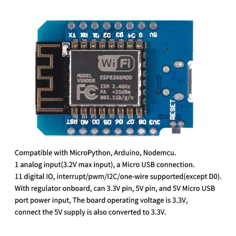 Esp8266 Esp-12 Esp-12f Nodemcu Mini D1 Module Wemos Lua 4m Bytes Wlan ...