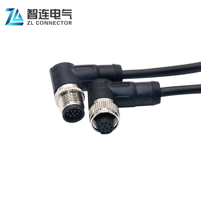 Custom Waterproof Outdoor M12 Flat Straight Cable 90degree Cable Pur ...