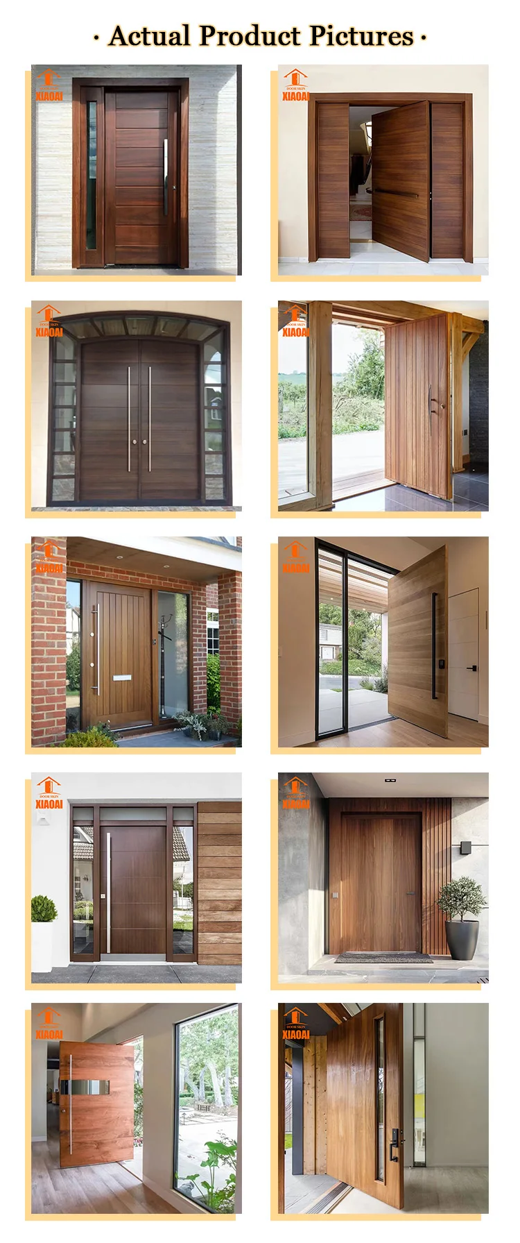 Custom Modern Luxury Home Main Front Entry Solid Teak Wood Exterior ...