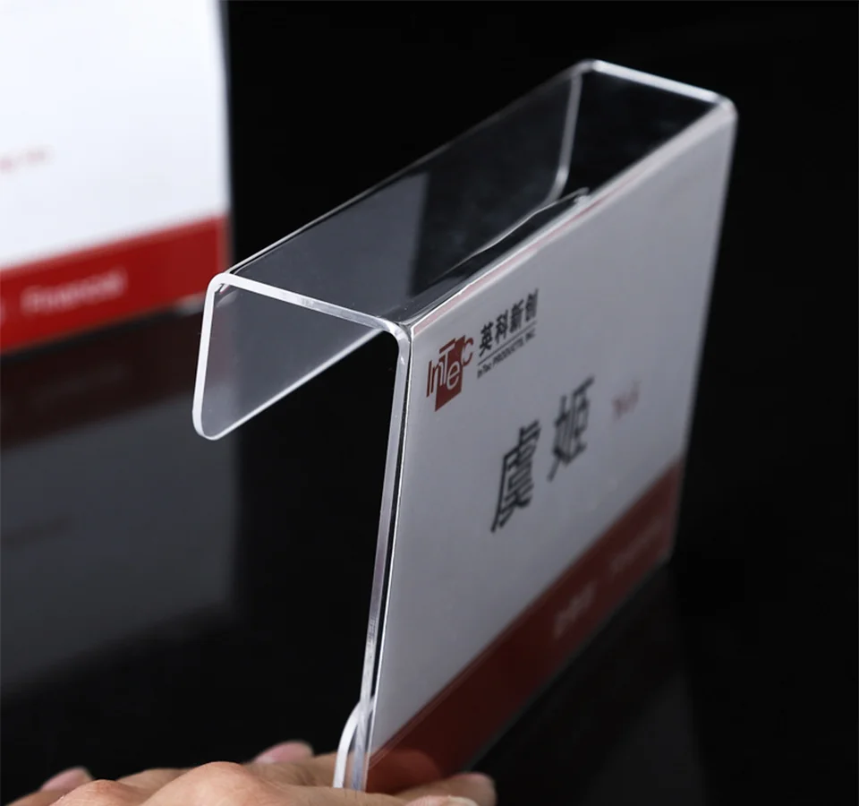 Transparent Acrylic Custom Logo Desktop Triangle Name Plate/sign For ...