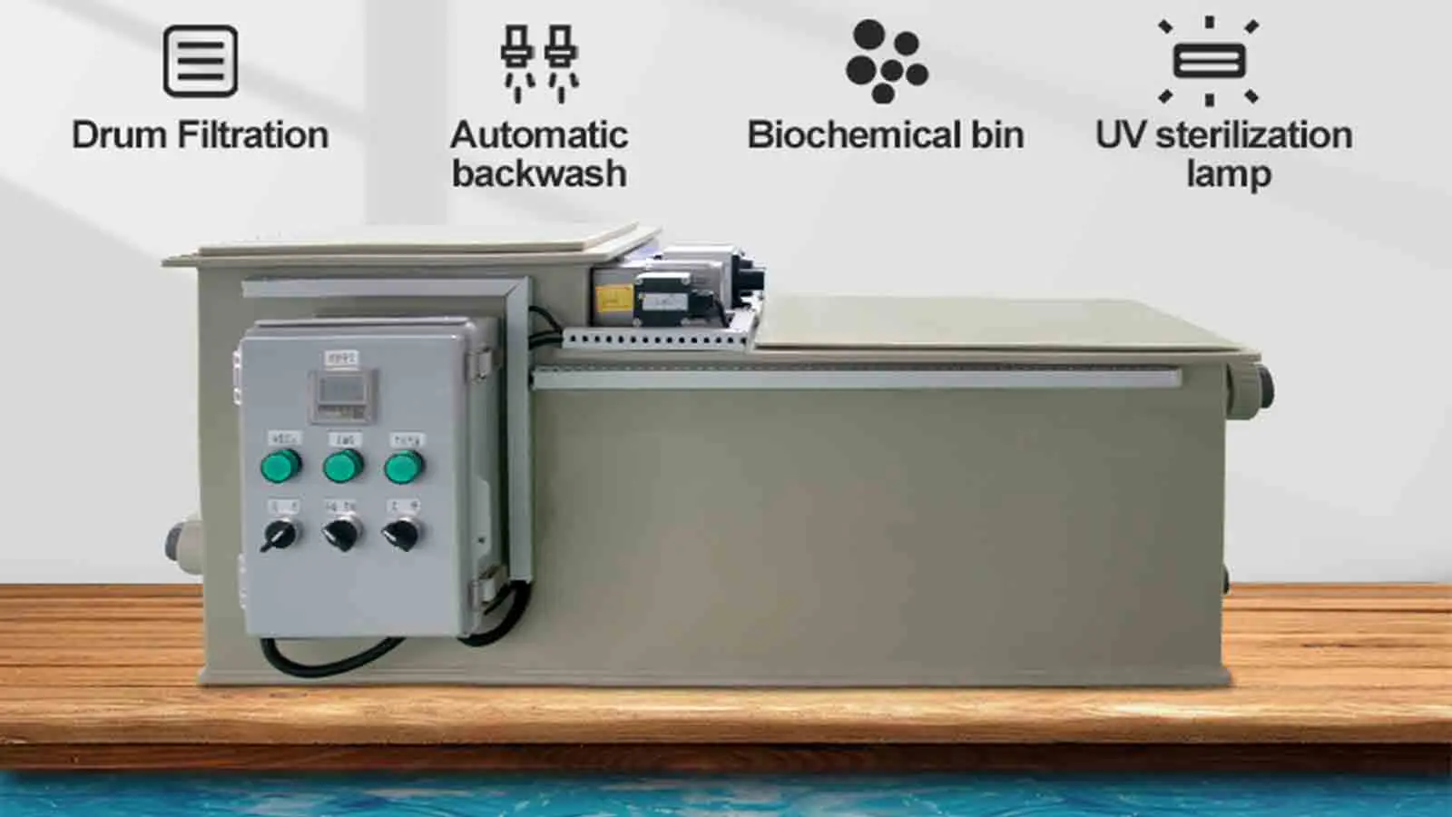 Qlozone Aquaculture 5000litre Capacity Fish Pond Filter Rotary Drum ...