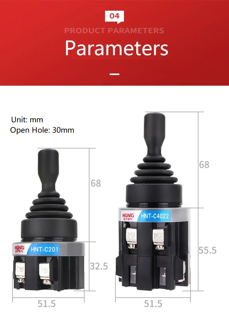 30mm Spring Return Monolever Joystick Switch Self Latching Momentary 4 Way Master Toggle Rocker ...