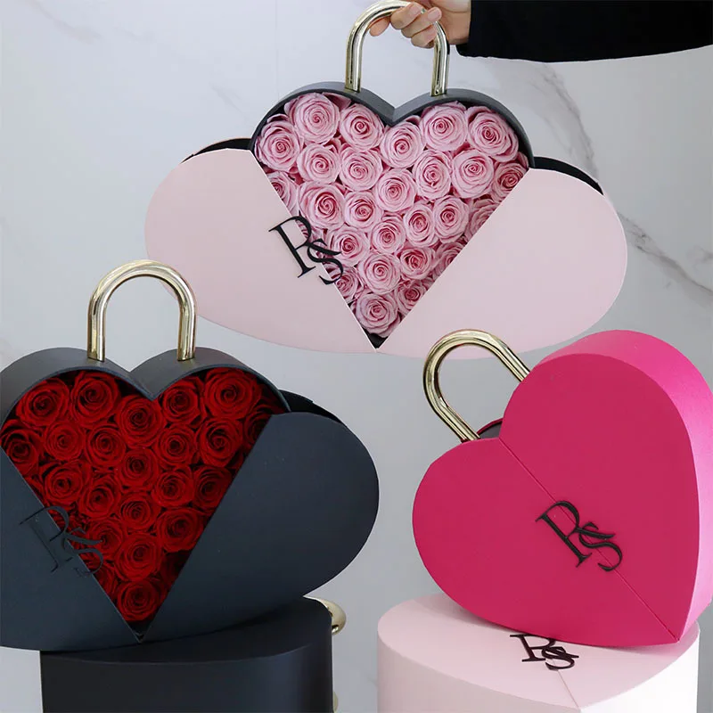 Eternal Heart-Shape Box of Preserved Roses for Valentine's Day