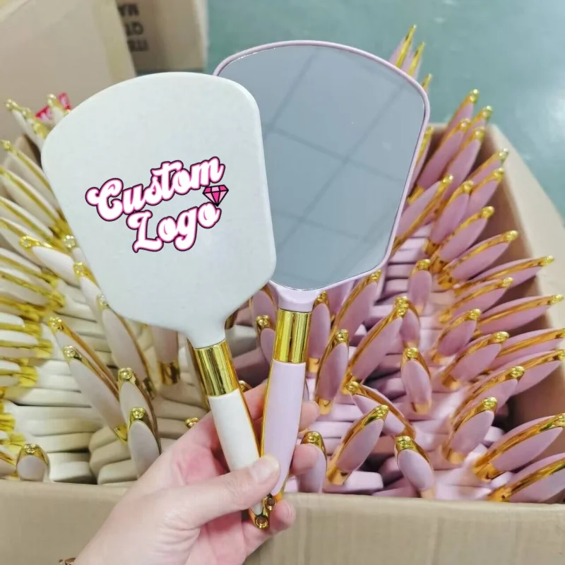 Private Label Your Logo Single Side Plastic Small Handheld Square Heart ...