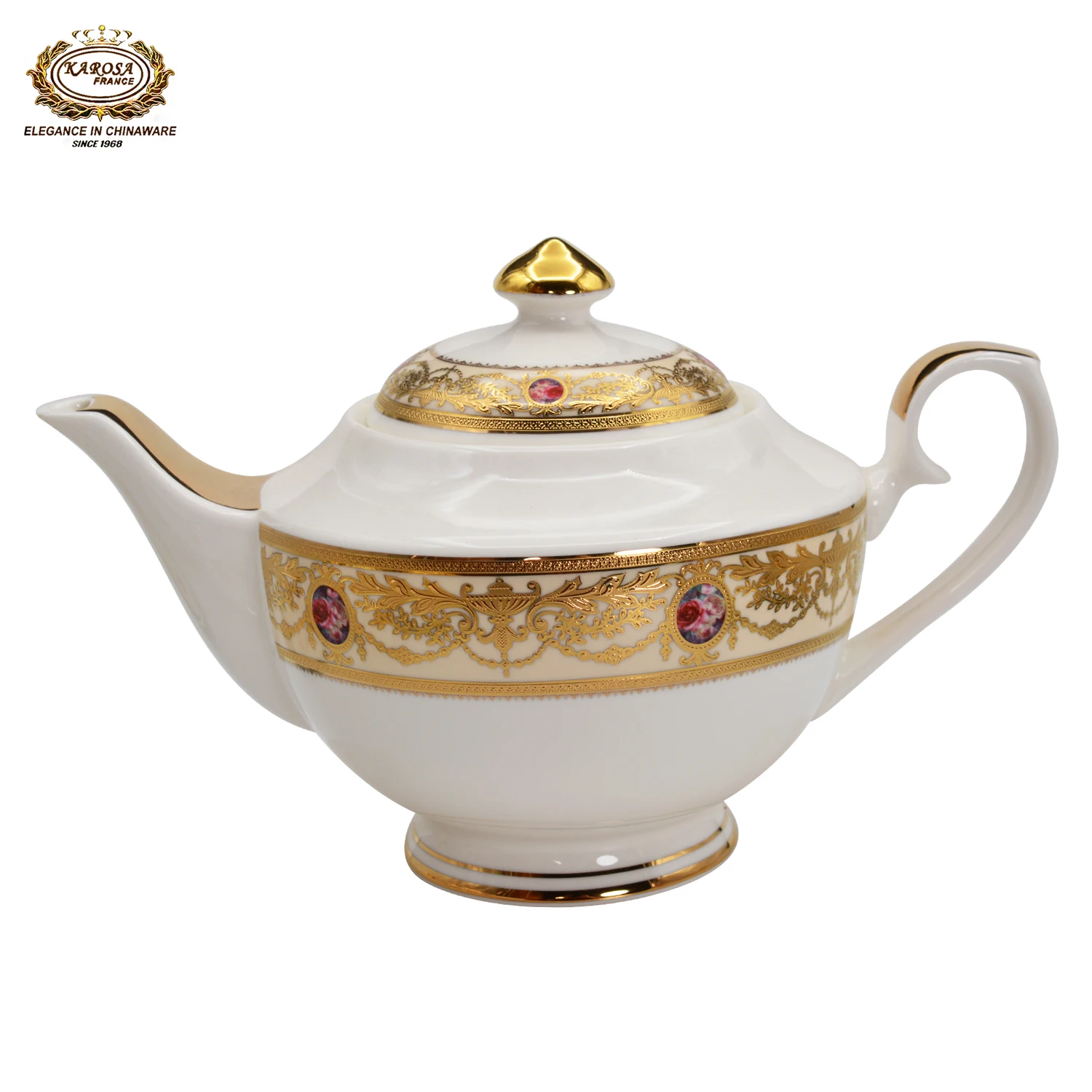 Karosa 17-piece Western Luxury Fine Bone China With Embossed Gold ...