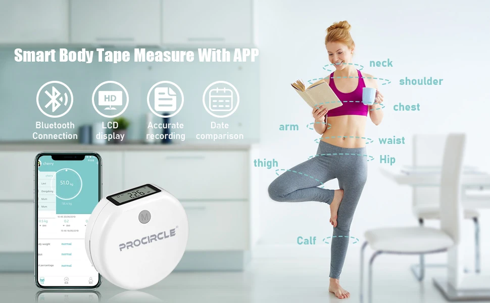 White Smart Electronic Body Measure Tape With App - Buy Smart Body ...