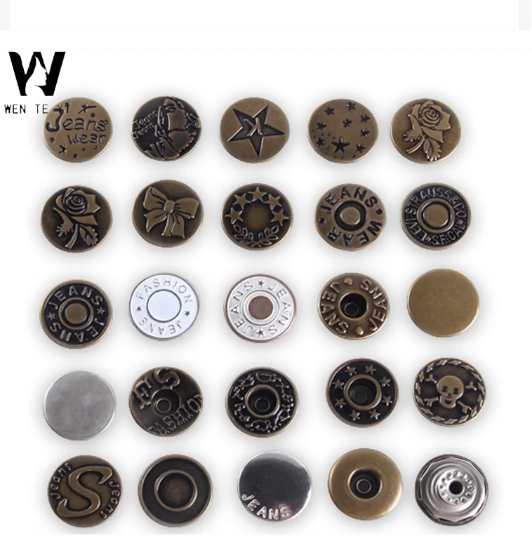 Wholesale Engraved Garment Buttons - Customized Metal Jeans Buttons