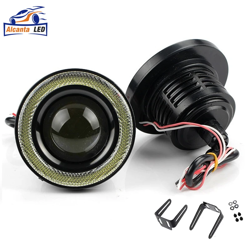 Led Fog Lamp Angel Eye Car Front Fog Lamp 30w Aluminum Alloy Fog Light ...