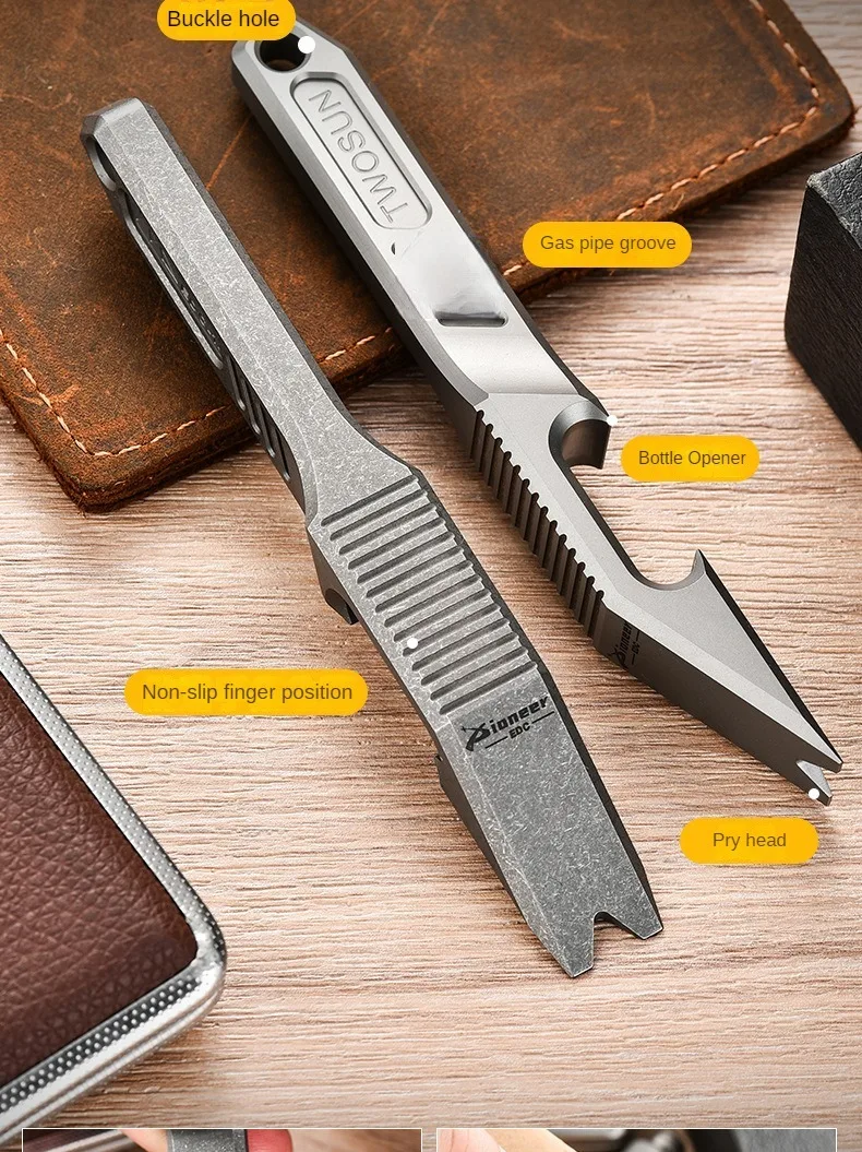 CNC Titanium Alloy Multi-Functional Crowbar Bottle Opener