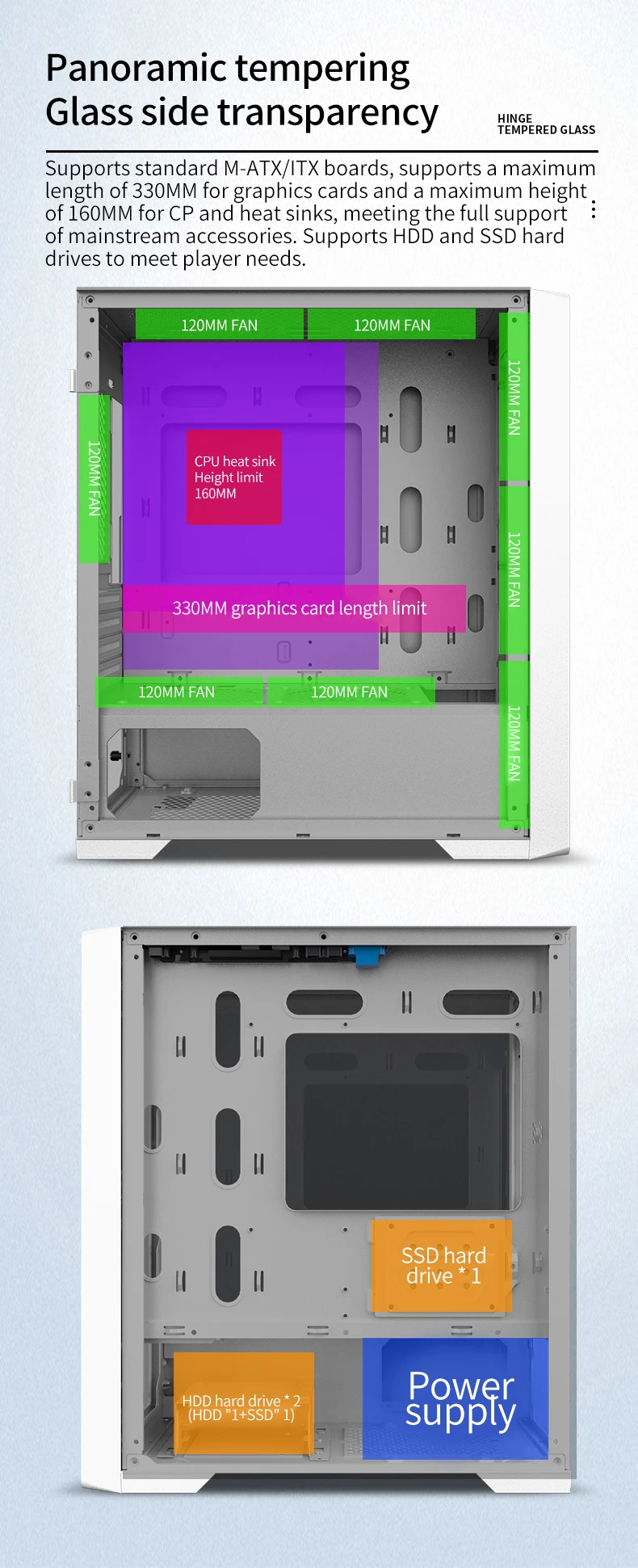 New Product Customized Glass Computer Pc case Desktop Gaming Computer ...