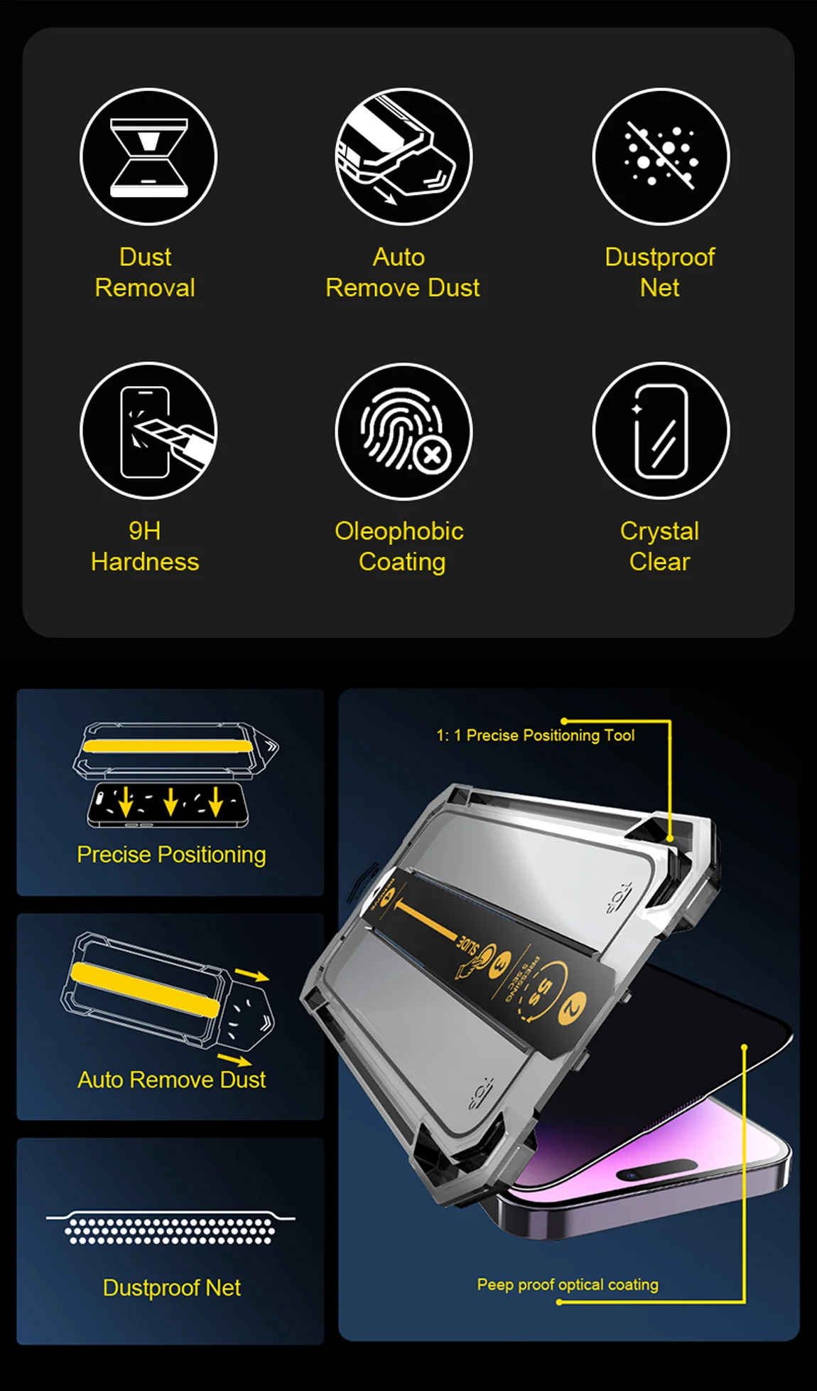 Automatic Alignment Dust Proof Anti Static Auto Kit Tempered Glass ...