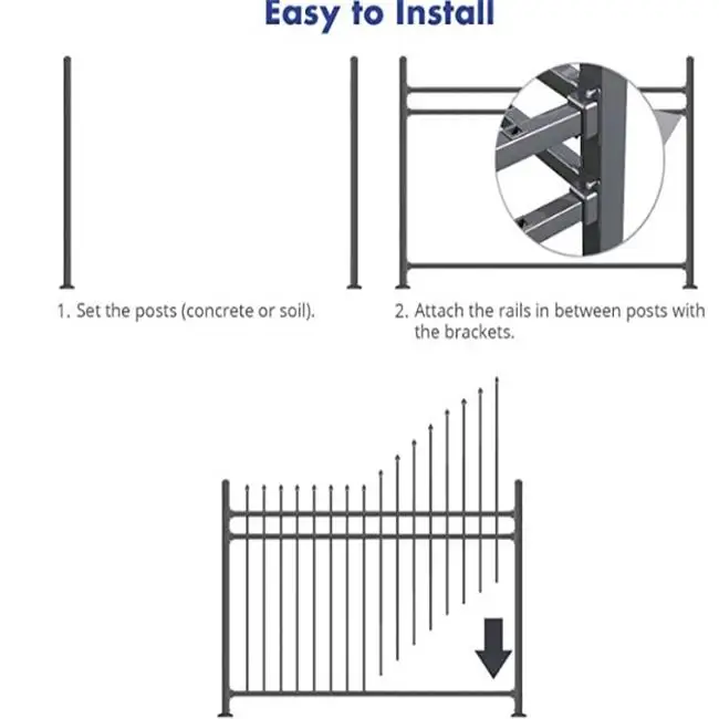 Security Decorative Garden Gate Fence Garrison Fence /Steel Fence/Steel ...