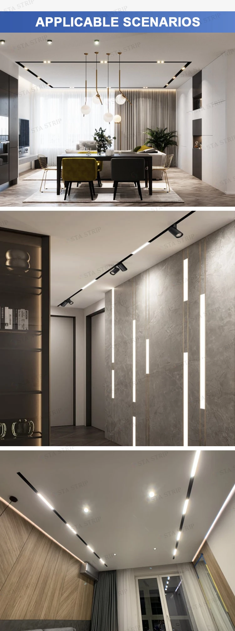 Tension Ceilings Led Aluminum Profile Dc48v Perfect Flexible Magnetic ...