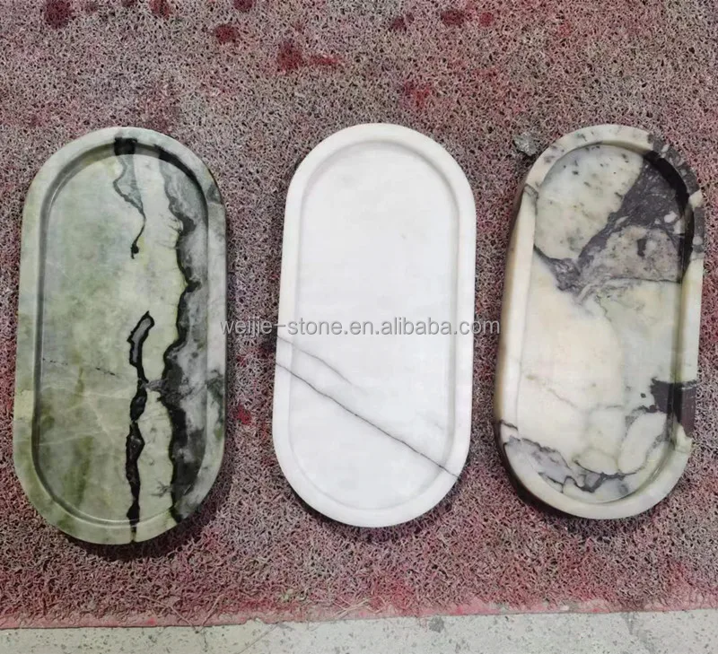 Customized Design Logo Size Shower Decorative Storage Marble Tray ...