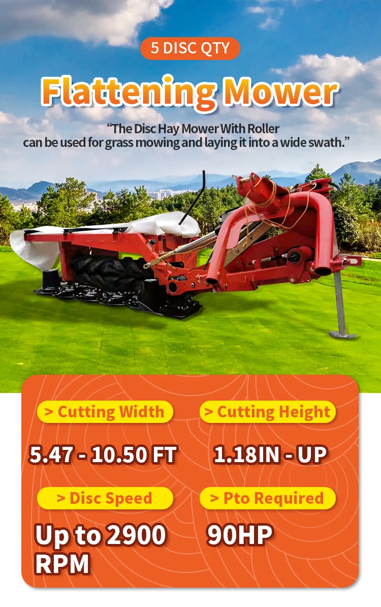 Yishan Tractor PTO Linkage Rotary Disc Mower for Hay & Forage Grass ...