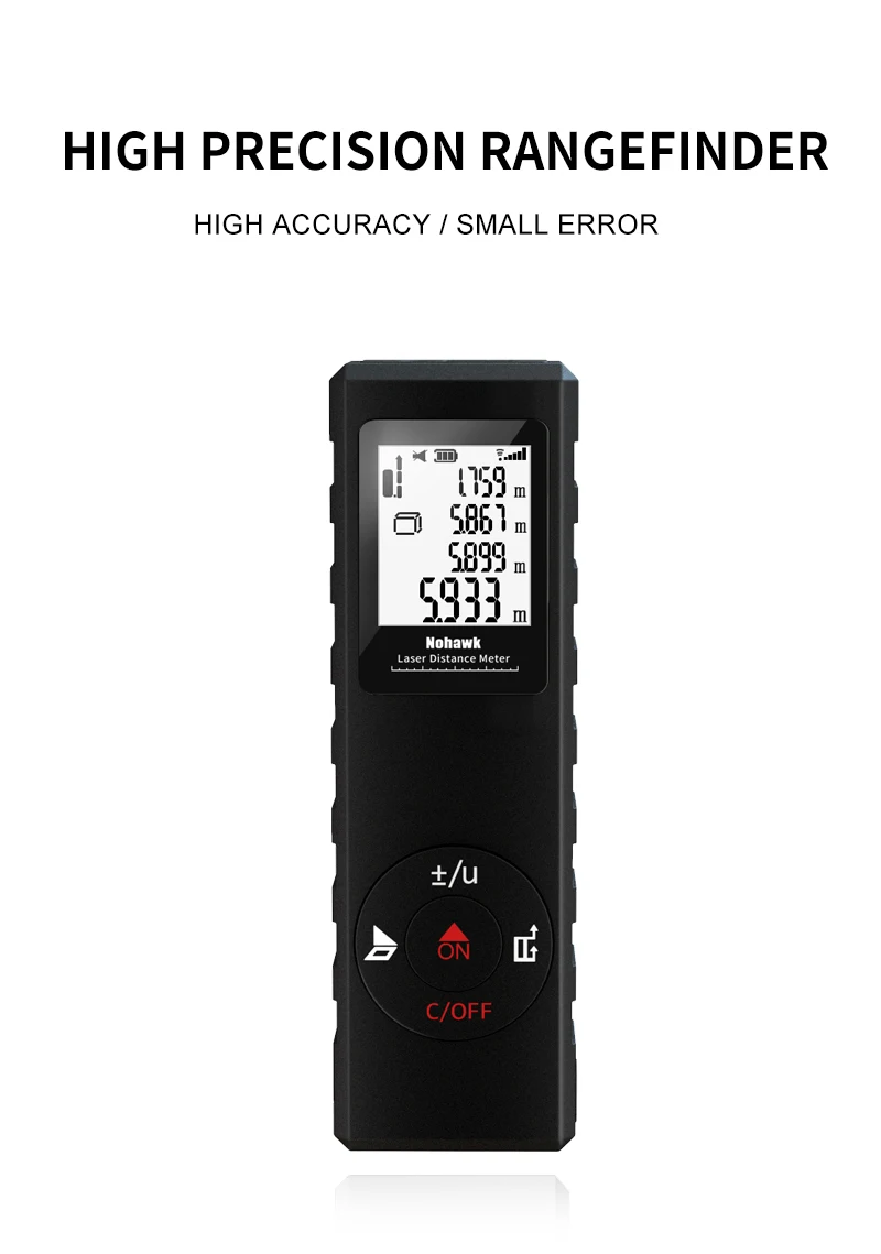 Mini 40m Handheld Laser Rangefinder Sight Measure Tool Distance Meter ...