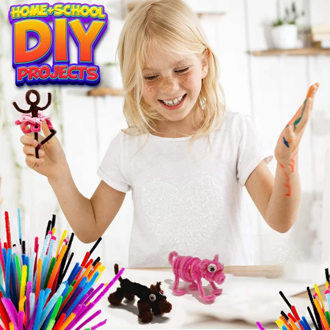 Educational Toys Diy Crafts Fuzzy Sticks Pipe Cleaners Craft Diy Craft ...