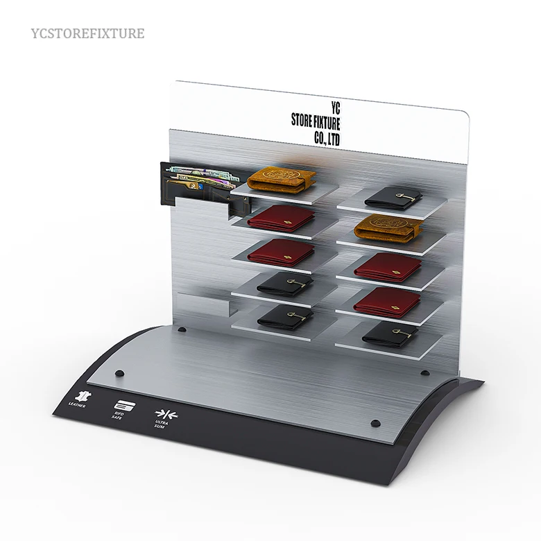 Hot Selling Bag Retail Store Counter Top Stainless Steel Wallet Display ...