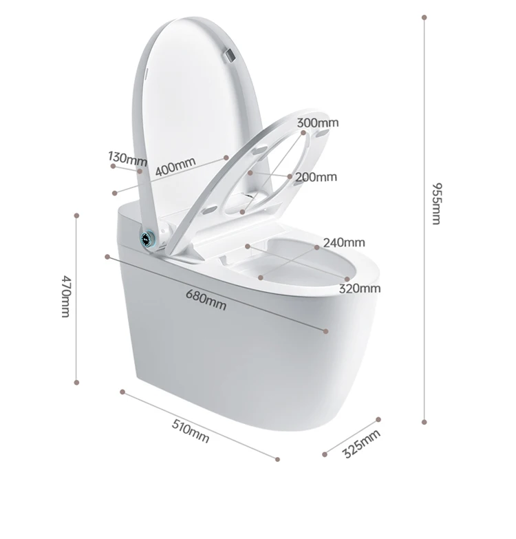 Smart Electronic Bidet Toilet P-trap Modern Design Floor-mounted ...