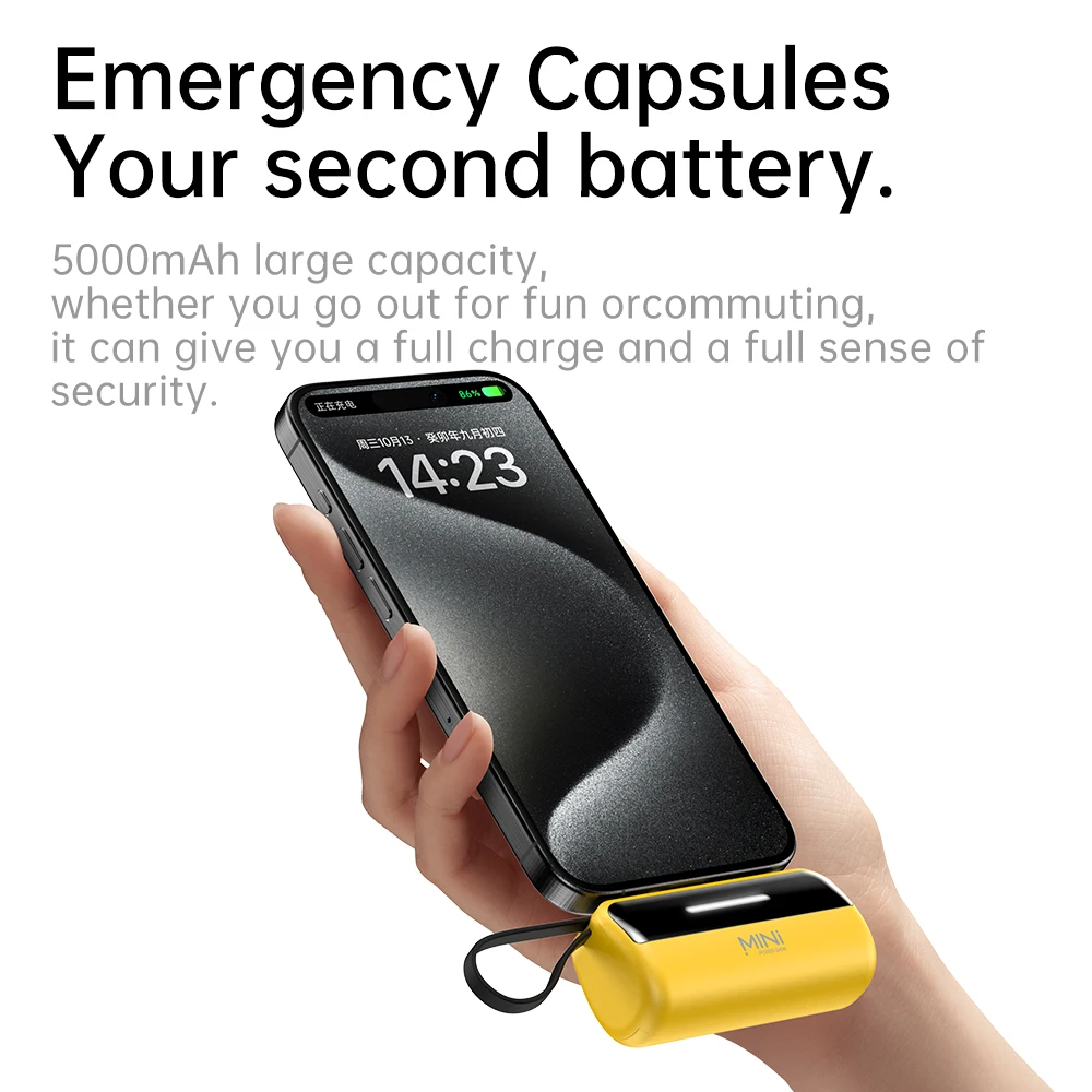 Factory Super Mini Portable Capsule 5000mah Type C For Lightning Mobile ...