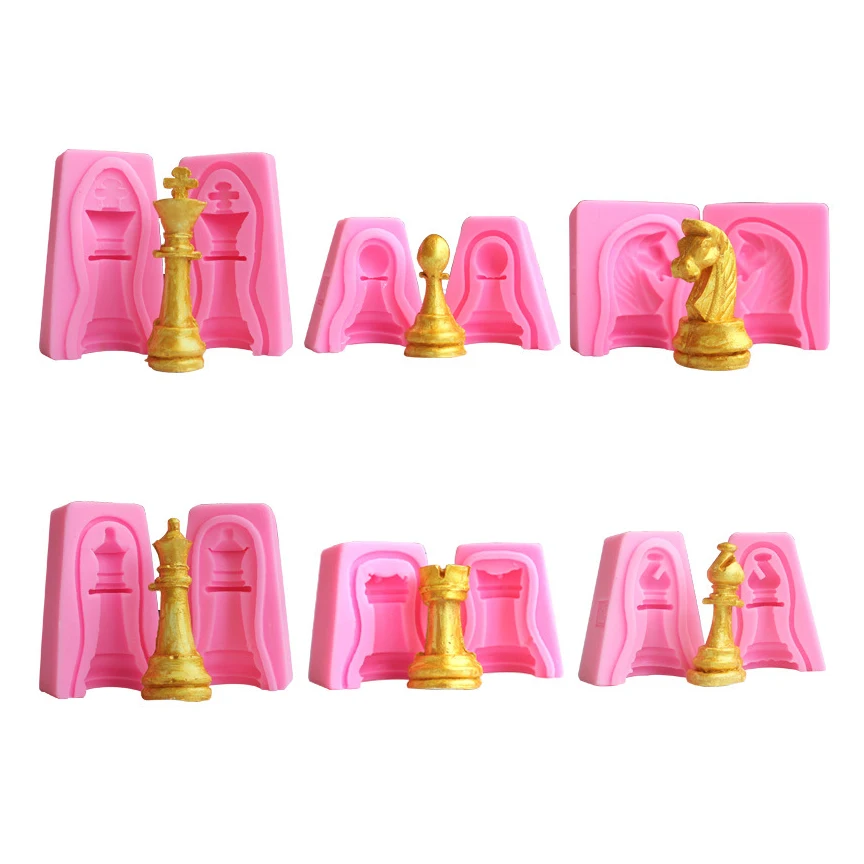 Fine 12pcs/set International Chess Shape Silicone DIY Wax Plaster Epoxy ...