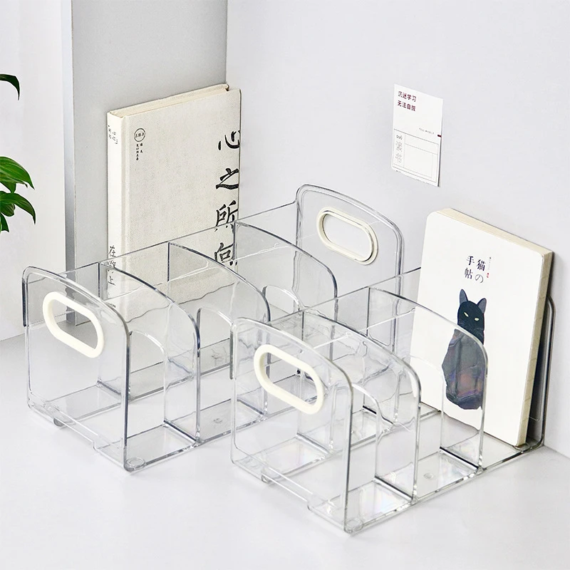 Creative Clear Acrylic Book Stand Divider Bookshelf For Home School ...