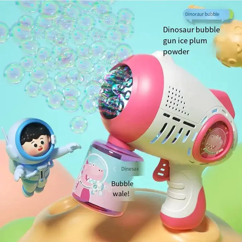 Summer Outdoor Automatic Pink Blue Bubble Machine Toys Electric ...