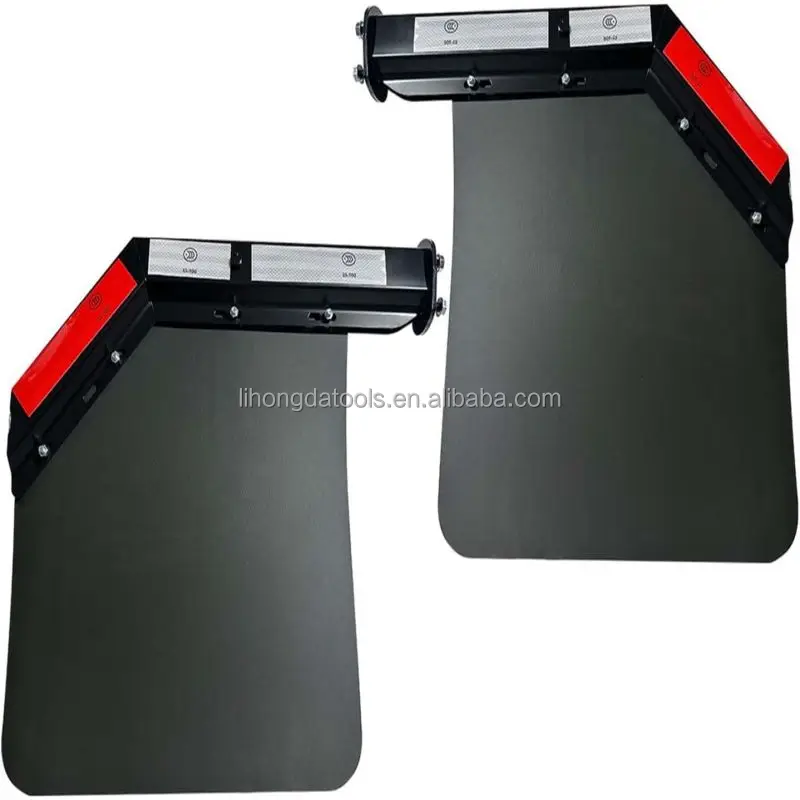 Black Angled Spring Loaded Mud Flap Hanger Bracket Set