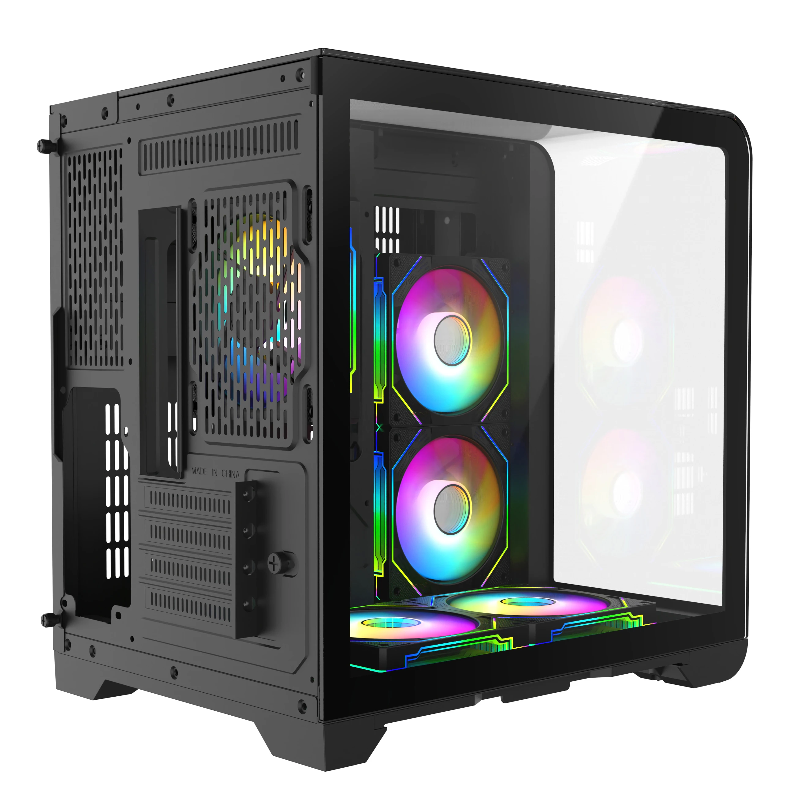 LY Mid Temperature Detection Screen Gaming Computer case 3 Glass Matx ...