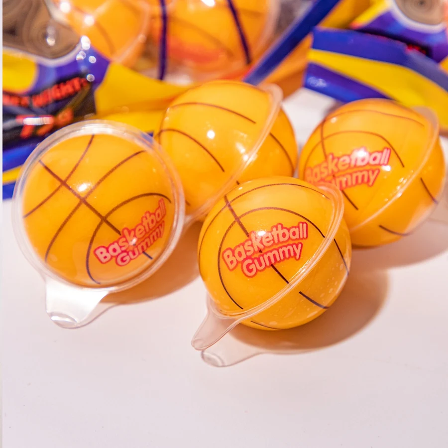 Wholesale Fruit Gummy Ball Shaped Baseball Basketball Gummy Candy With ...
