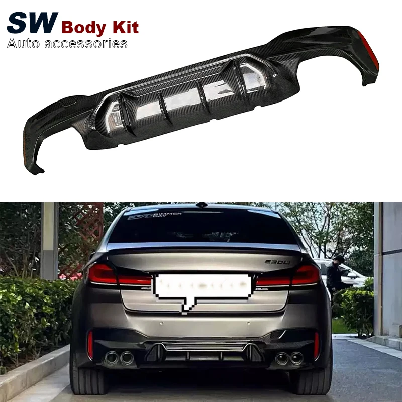 Real Carbon Fiber Competition Rear Diffuser For BMW G30 G38 5 Series ...