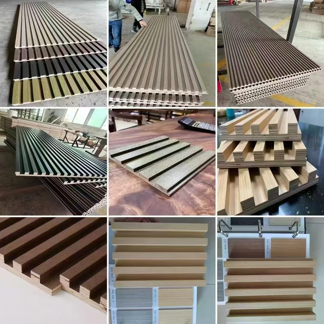 Wooden Slat Wall Slat Ceiling Wood Panels PET Acoustic Panel Indoor ...